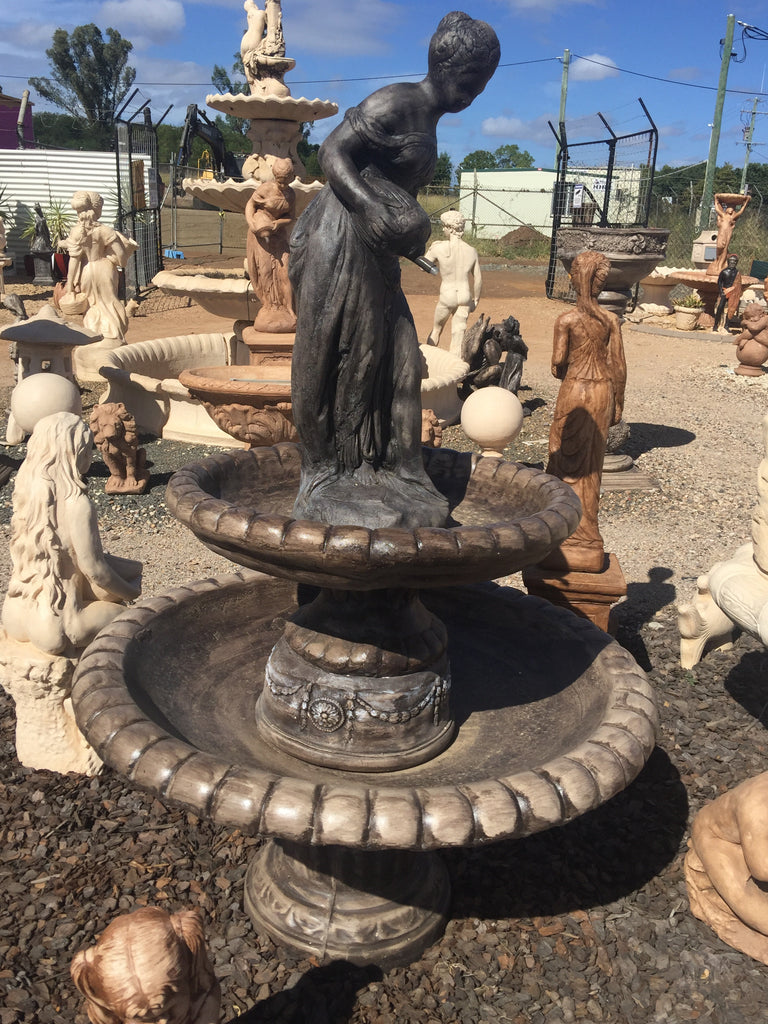 2 tier Cambridge fountain with pourer lady – Factory Direct Statues ...
