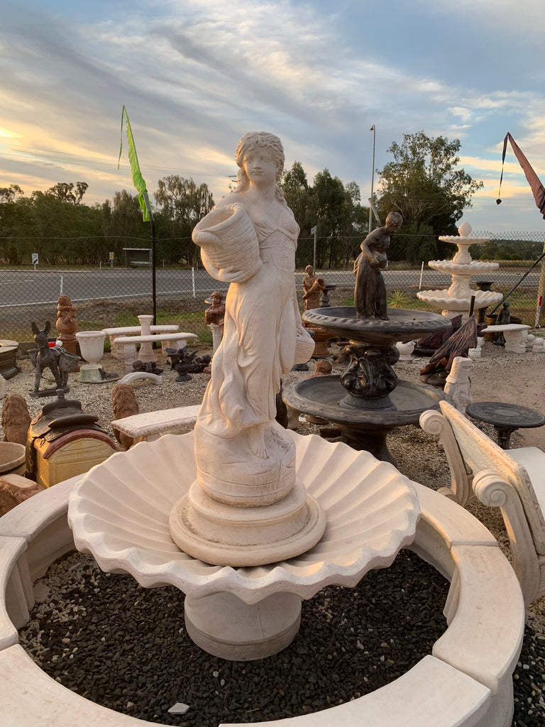 Large basket lady fountain – Factory Direct Statues & Fountains